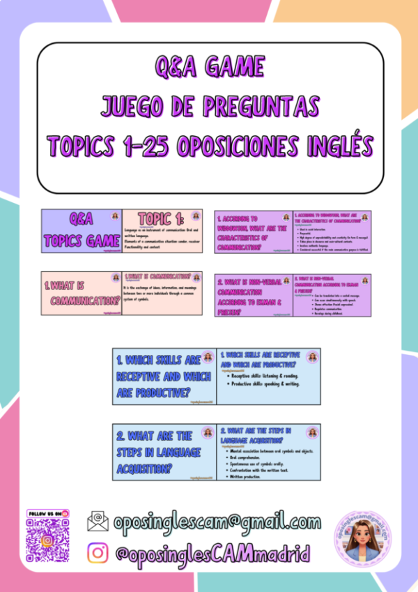 JUEGO DE PREGUNTAS 25 TEMAS - OPOSICIONES INGLÉS maestros ...